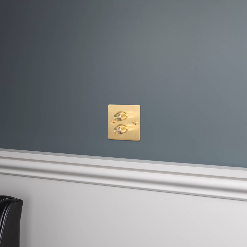 Buster + Punch Gold Brass Knurl Design 2G Designer Dimmer Switch Switch ...